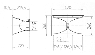 Beyma TD-400 - Beyma Horns - Beyma 2" Horn - Beyma TD-400 2" 90 x 40 ...